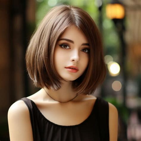 Synthetic Brunette Wig For Girl Shoulder Length Brown Wig For Daily Use