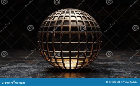 Visually Captivating Rotating Grid Sphere Animation On Black Backdrop