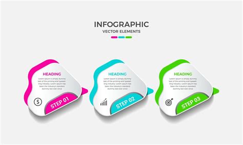 Business Infographic Design Template With 3 Or Three Steps Options Or Processes Creative