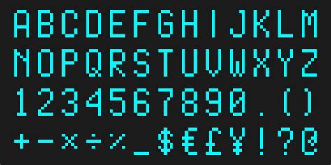 평면 디자인 디지털 디스플레이 글꼴 무료 벡터