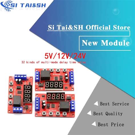 Dc 5v 12v 24v 10a 가변 시간 지연 릴레이 모듈 32 모드 Led 디지털 타이밍 트리거 타이머 제어 스위치 펄스 사이클반도체 집적회로 Aliexpress