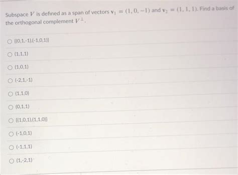 solved subspace v is defined as a span of vectors v1 1