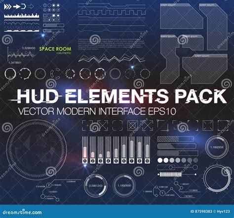 infographic elements futuristic user interface hud ui ux stock vector