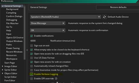 enabling verbose logging for your gamemaker ui logs gamemaker help centre
