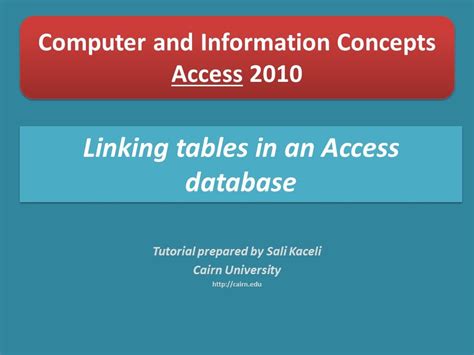 4 Access 2010 Linking Tables In An Access Database And Creating A Simple Query And Report
