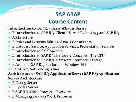 PPT Sap Abap Online Training Course Content PowerPoint Presentation Free Download ID 7474586