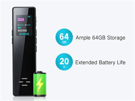 Amazon Com 64GB Digital Audio Voice Recorder For Lectures Meetings Voice Activated Tape