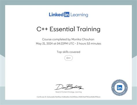 monika chouhan on linkedin certificate of completion