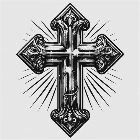 Premium Vector Religous Cross Symbol Black Tattoo Vector