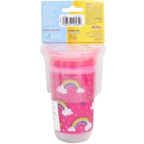 Nuby Light Up 360° Wonder Cup 300ml Pink Leak Proof Bpa Free