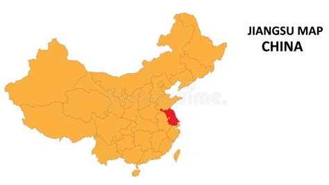 Jiangsu Province Map Highlighted On China Map With Detailed State And