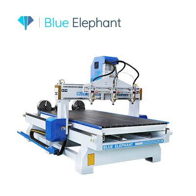 Axis CNC Rotary Cutter Engraver For D Wood Engraving Blue Elephant CNC Machinery