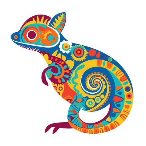 카멜레온 만화 그림 프리미엄 벡터
