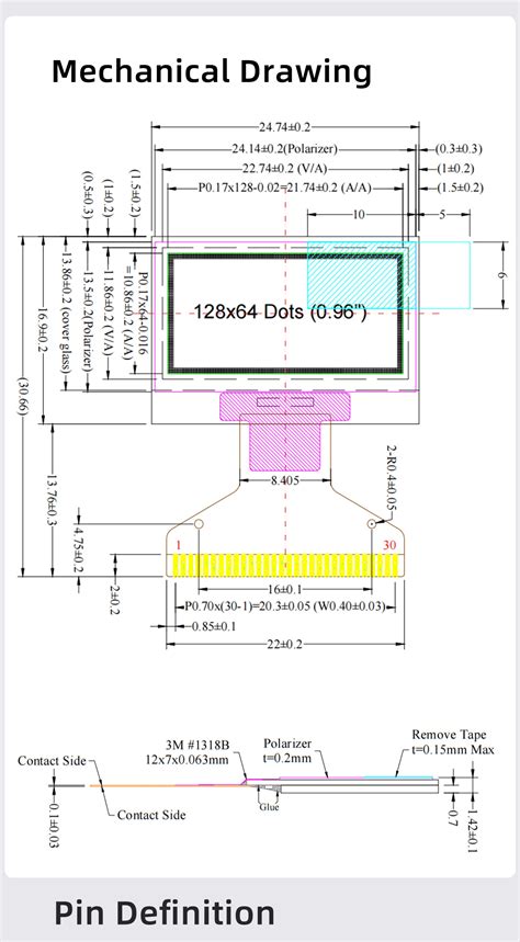 096 Inch Oled Display Module 128x64 Driver Ic Is Ssd1315 Spiiic