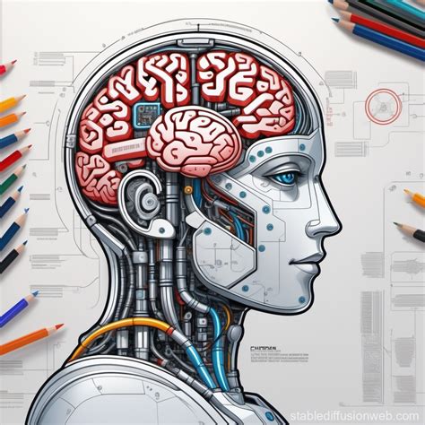 AI Robot's Human-like Brain Circuit Diagram | Stable Diffusion Online