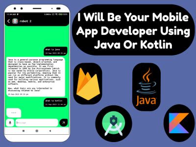 An Android Application Using Java Or Kotlin Upwork