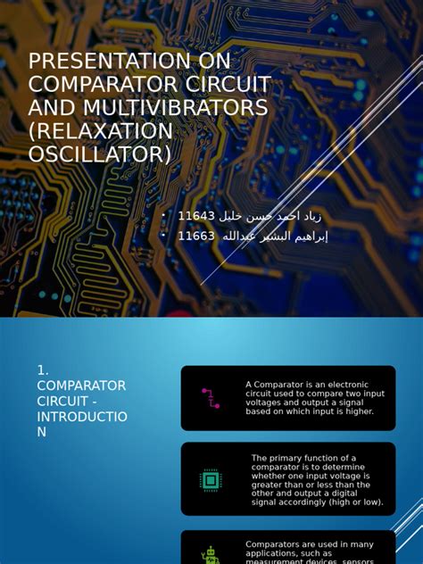 comparator circuit and multivibrators presentation pdf electronic