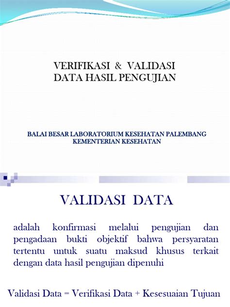 Validasi Data Data Hasil Pengujian Pdf
