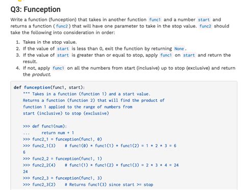 solved q3 funception write a function funception that