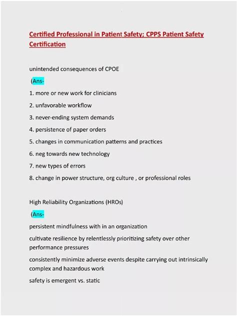 CPPS Certified Professional In Patient Safety CPPS Patient Safety Certification Latest Updated