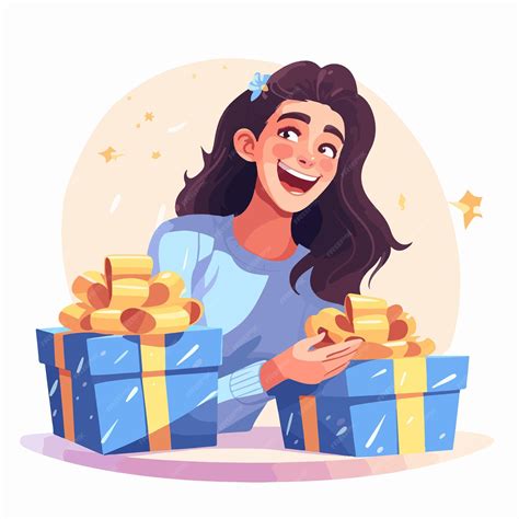Joyful Cartoon Woman Disassembling Pile Of T Boxes Premium Ai Generated Vector