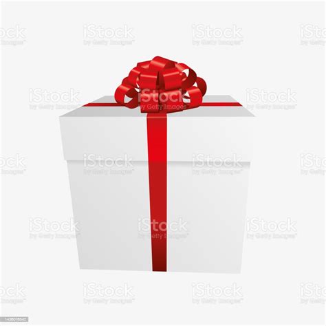 빨간 활이있는 흰색 선물 상자 크리스마스와 생일 선물 컬렉션 3차원 형태에 대한 스톡 벡터 아트 및 기타 이미지 3차원 형태 기념일 나비매듭 Istock