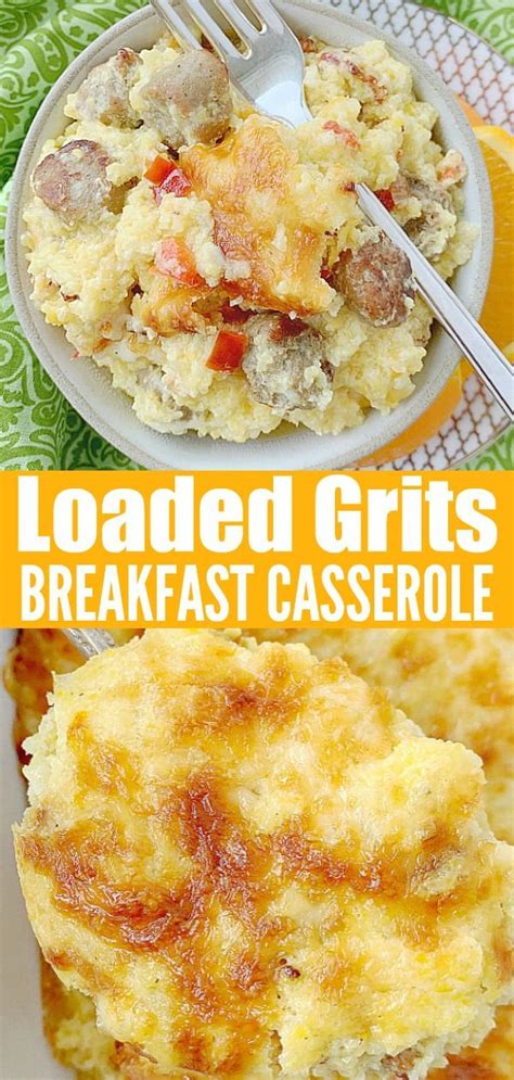 Loaded Grits Breakfast Casserole Recipe Breakfast Recipes Casserole