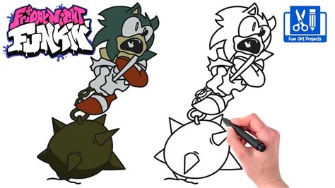 How To Draw Sonic Drowning Sink Friday Night Funkin Fnf Game Mod Easy Step By Step Youtube