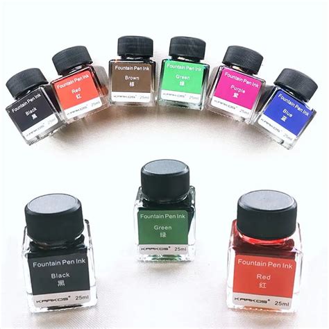 25ml 6 색 비 탄소 반짝이 캘리그라피 그림 그리기 만년필 잉크펜 리필 Aliexpress