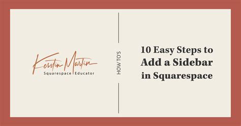 10 easy steps to add a sidebar to a squarespace website with video
