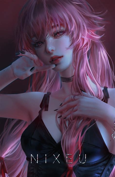 Gasai Yuno Mirai Nikki Drawn By Nixeu Danbooru