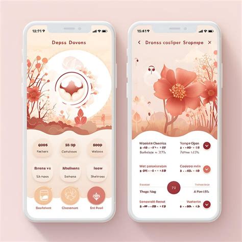 Premium AI Image Mobile App Layout Design Of Womens Health App Elegant And Feminine Layout