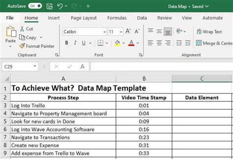 Data Map Rpa Excel Template Process Map Template For Robotic Process