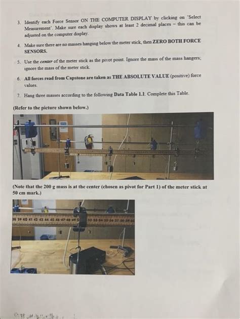 solved experiment part 1 torque about a pivot point at