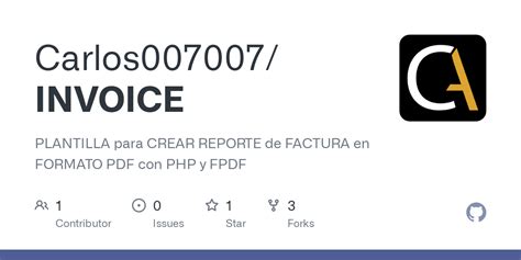 Invoicefpdfphp At Main · Carlos007007invoice · Github