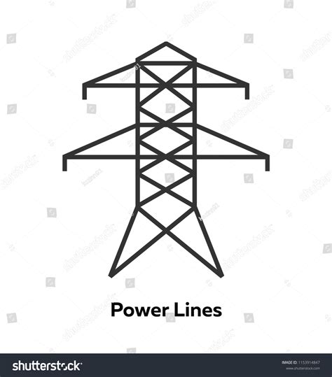 Simple Icon Power Line Outline Style Stock Vector Royalty Free 1153914847 Shutterstock