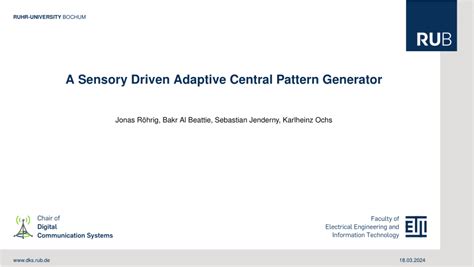 Pdf A Sensory Driven Adaptive Central Pattern Generator