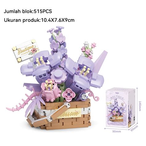 Jual Loztoys Mainan Balok Bricks 3d Puzzle Bunga Mawar Pot Sunflower Nano Building Block Kecil
