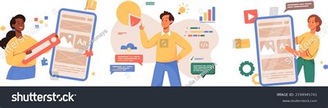 Ux Ui Design Set Programming Concept Stock Vector Royalty Free Shutterstock