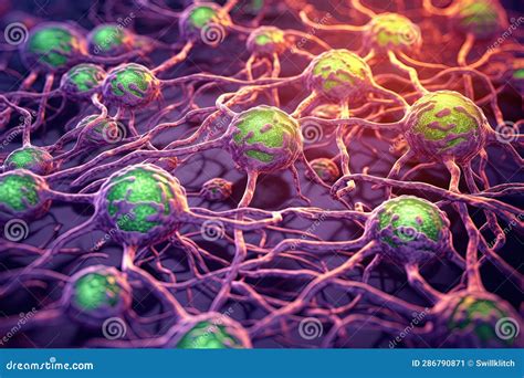 Science And Medicine Abstraction With Neurons Transmitting Synapse
