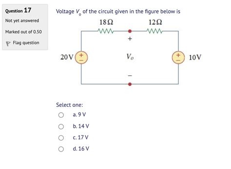 Solved Question Voltage V Of The Circuit Given In The Chegg Com
