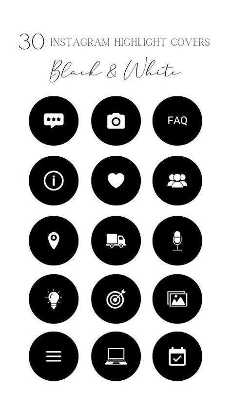 Minimalist Black And White Professional Instagram Story Highlight Covers Business Instagram Icons