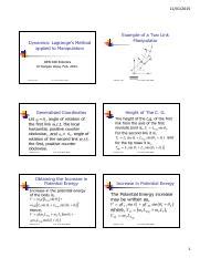 DEN Euler Lagrange Pdf Dynamics Lagranges Method Applied To Manipulators