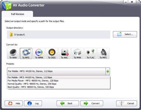 AV Audio Converter Features Convert Audio Files Among All Popular Audio Formats
