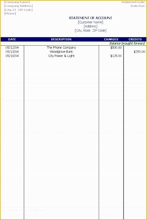 Free Statement Of Account Template Of Free Profit And Loss Account Templates For Excel