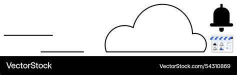 Cloud Storage Synchronization With Notification Vector Image