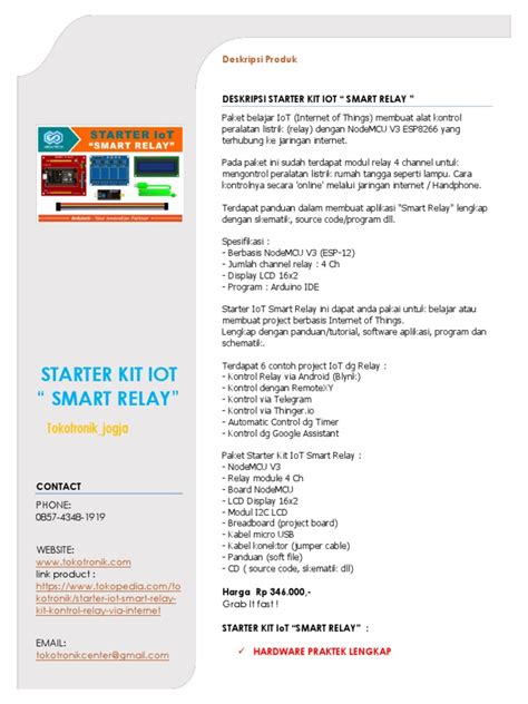 Starter Kit Iot Smartrelay Pdf Komputer Teknologi And Rekayasa