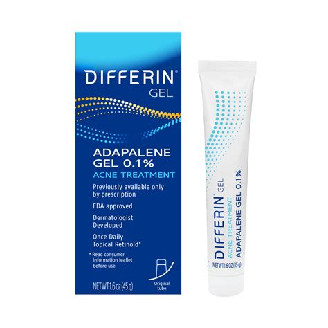 Differin Acne Treatment Gel Retinoid Treatment For Face With 0 1