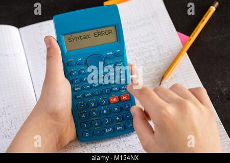 Syntax Error On Scientific Calculator Babe Concept Stock Photo Alamy