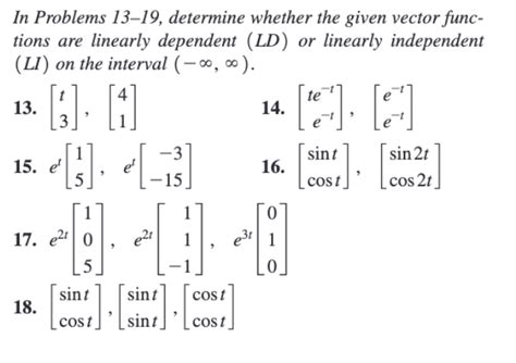 Solved In Problems Determine Whether The Given Vector Chegg
